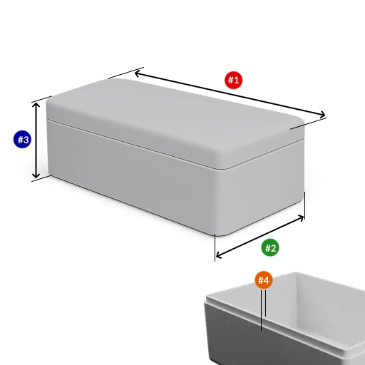 Custom Rectangular box with lid STL file – 250×125×100 mm, wall ...