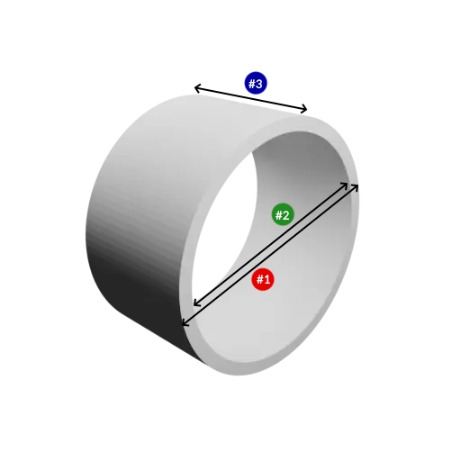 Custom Tube STL 3D model OD 50.5 mm, ID 46.2 mm, length 80 mm 📦#5798