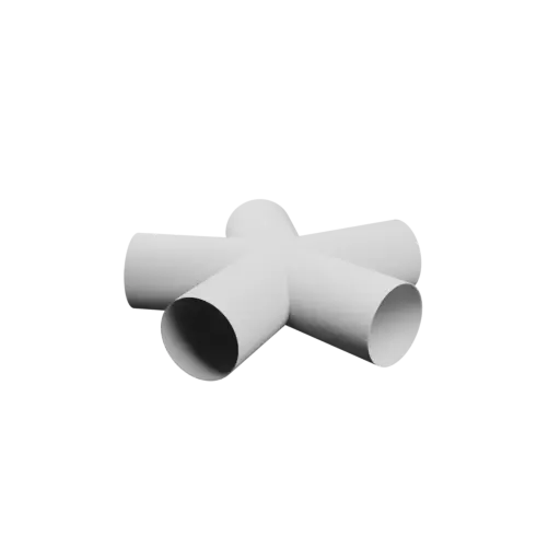 Custom Multi-ways connector 5 ways STL 3D model – Outer diameter 237 mm ...