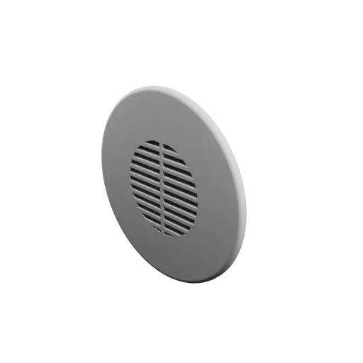 Custom Round air vent STL file ∅ 50 mm, slat angle: 10° with central ...