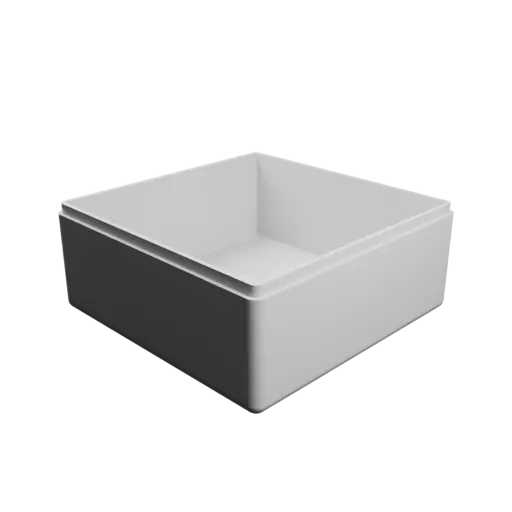 Custom Square-base box with lid STL 3D model – 110×110×50 mm, wall ...