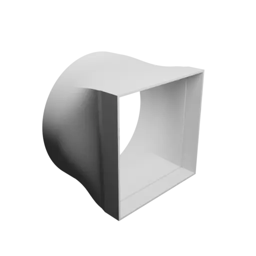 Fichier STL Adaptateur de tube rond ⌀150 mm vers rectangulaire 120×120 ...