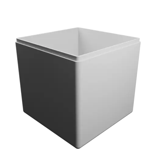 Fichier STL boîte cube avec couvercle - 100×100×100 mm, paroi 3 mm 📦#5623